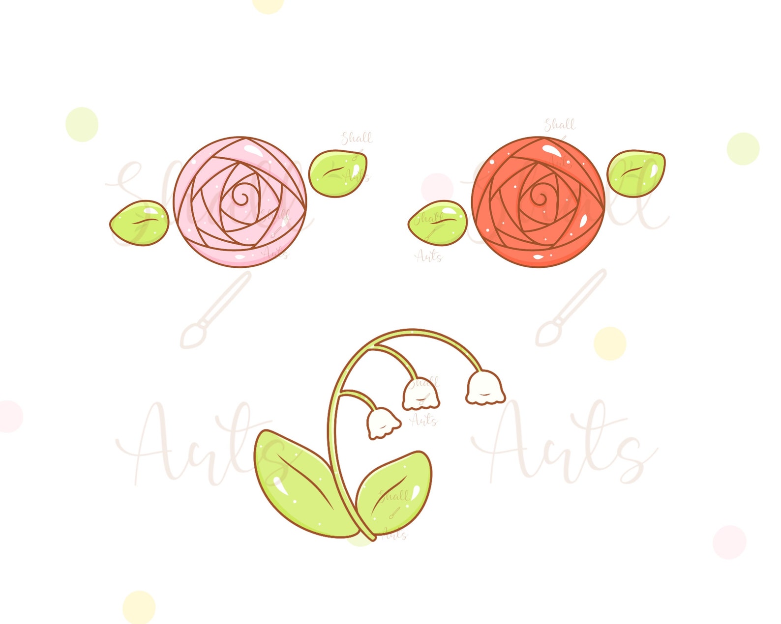 Cute Flowers Clipart Flowers PNG Flower Doodles Clipart - Etsy