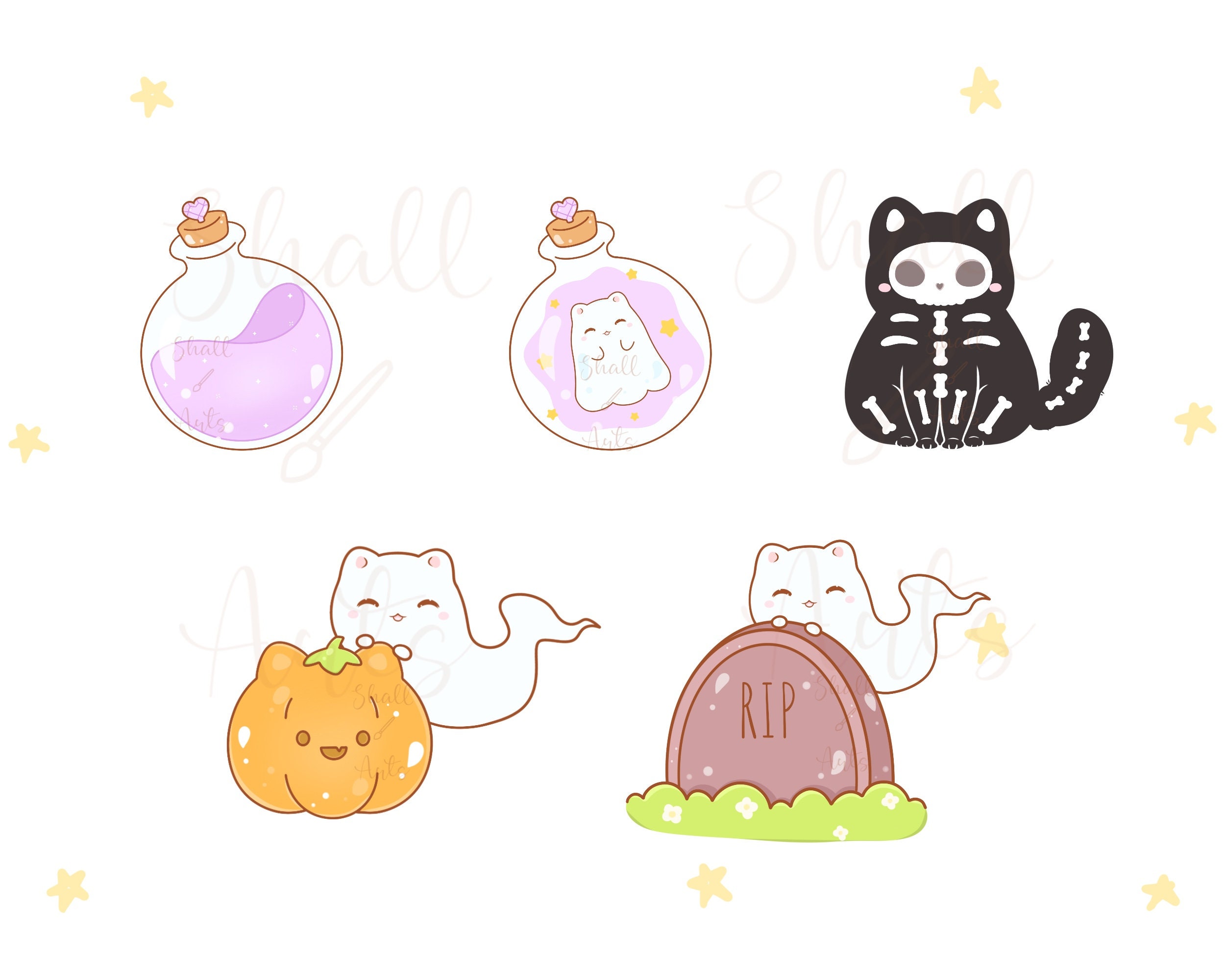 Cute Halloween Cats Clipart, Cat PNG, Cute Halloween Clipart, Digital ...