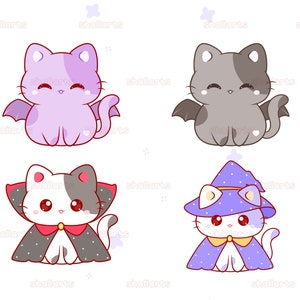 Cute Halloween Spooky Cats Clipart, Cats PNG, Cute Halloween Clipart ...