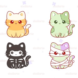 Cute Halloween Spooky Cats Clipart, Cats PNG, Cute Halloween Clipart ...