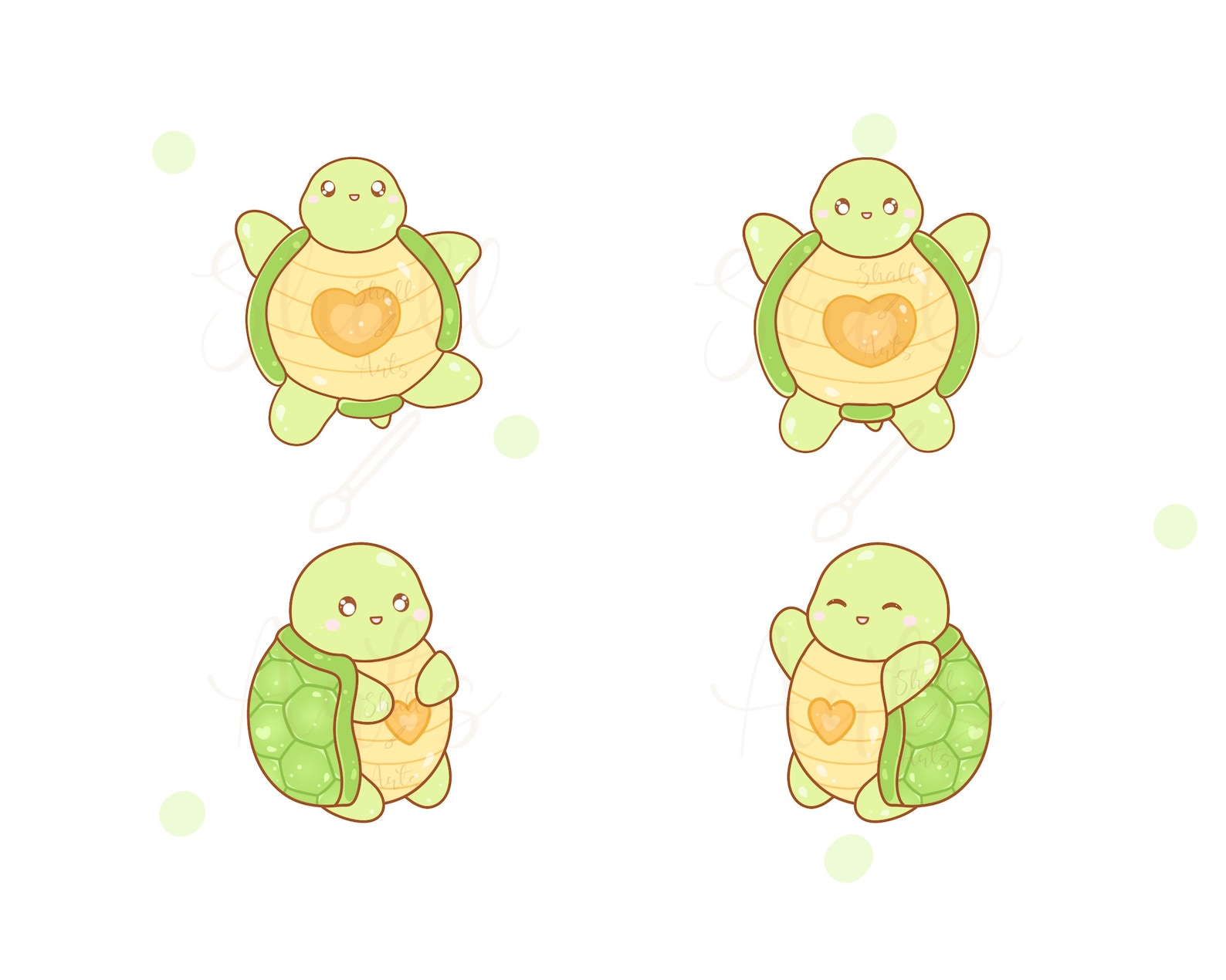 Cute Turtle Clipart Kawaii Turtle PNG Cute Turtles Clipart - Etsy