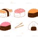 Cute Sushi With Faces Clipart Sushi PNG Onigiri Clipart - Etsy