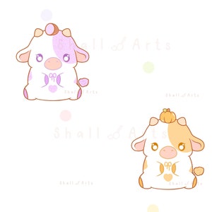 Kawaii Flavored Cows Clipart, Cows PNG, Cute Cows Clipart, Chocolate ...