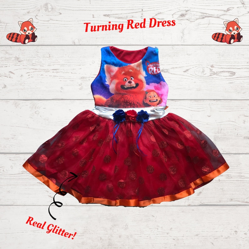 Turning Red Costume Red Panda Dress Girl Birthday Inspired Etsy