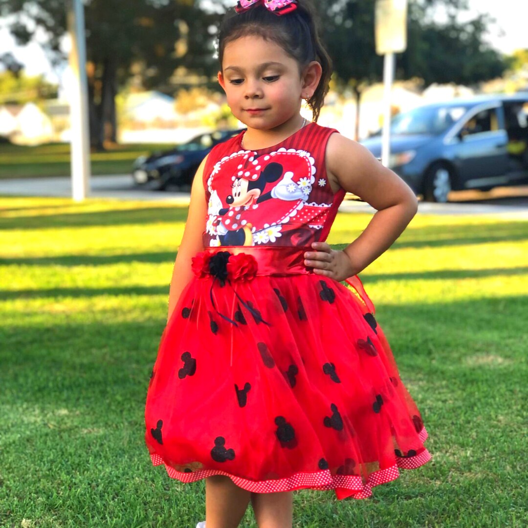 Minnie Mouse Dress, Red Dot Dress, Red Minnie Mouse Dress, Polka Dots ...
