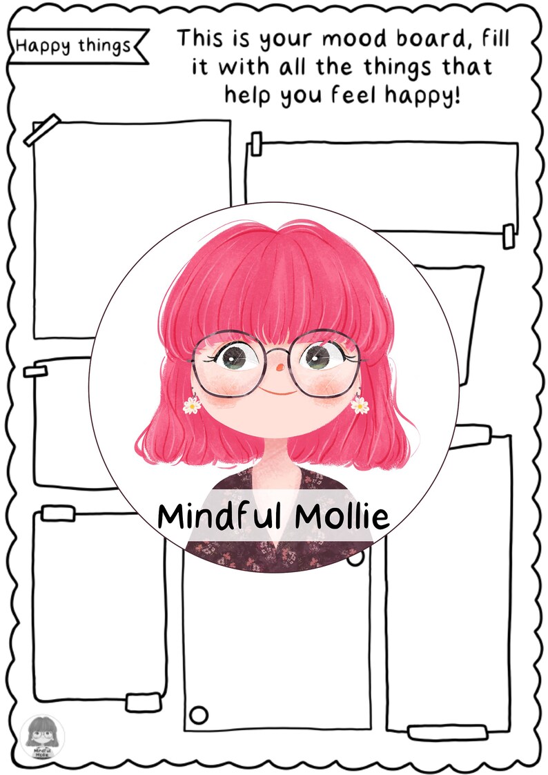 Happy Things- Therapeutic Wellbeing Worksheet - Mindful Mollie- Digital ...