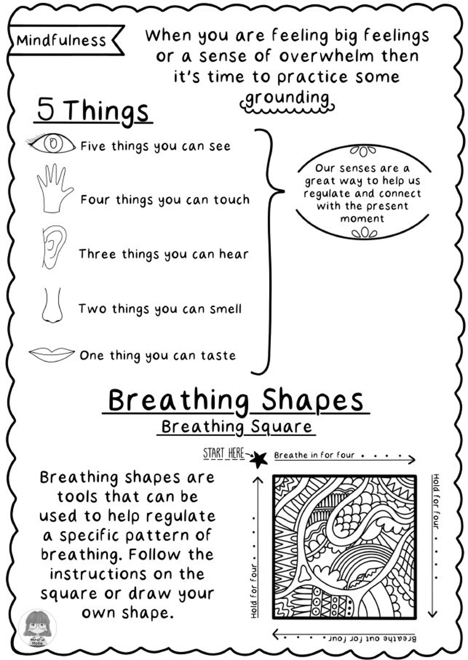 Mindfulness Grounding Therapeutic Wellbeing Worksheet - Etsy UK