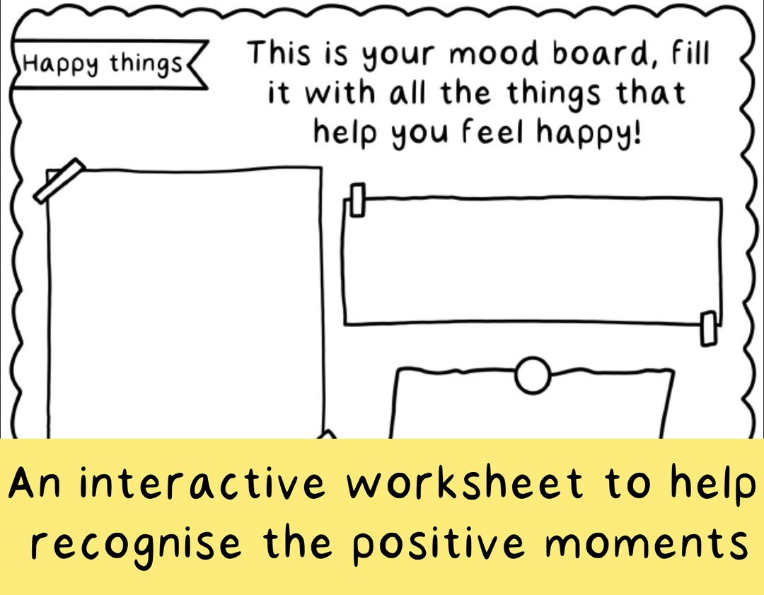 Happy Things- Therapeutic Wellbeing Worksheet - Mindful Mollie- Digital ...
