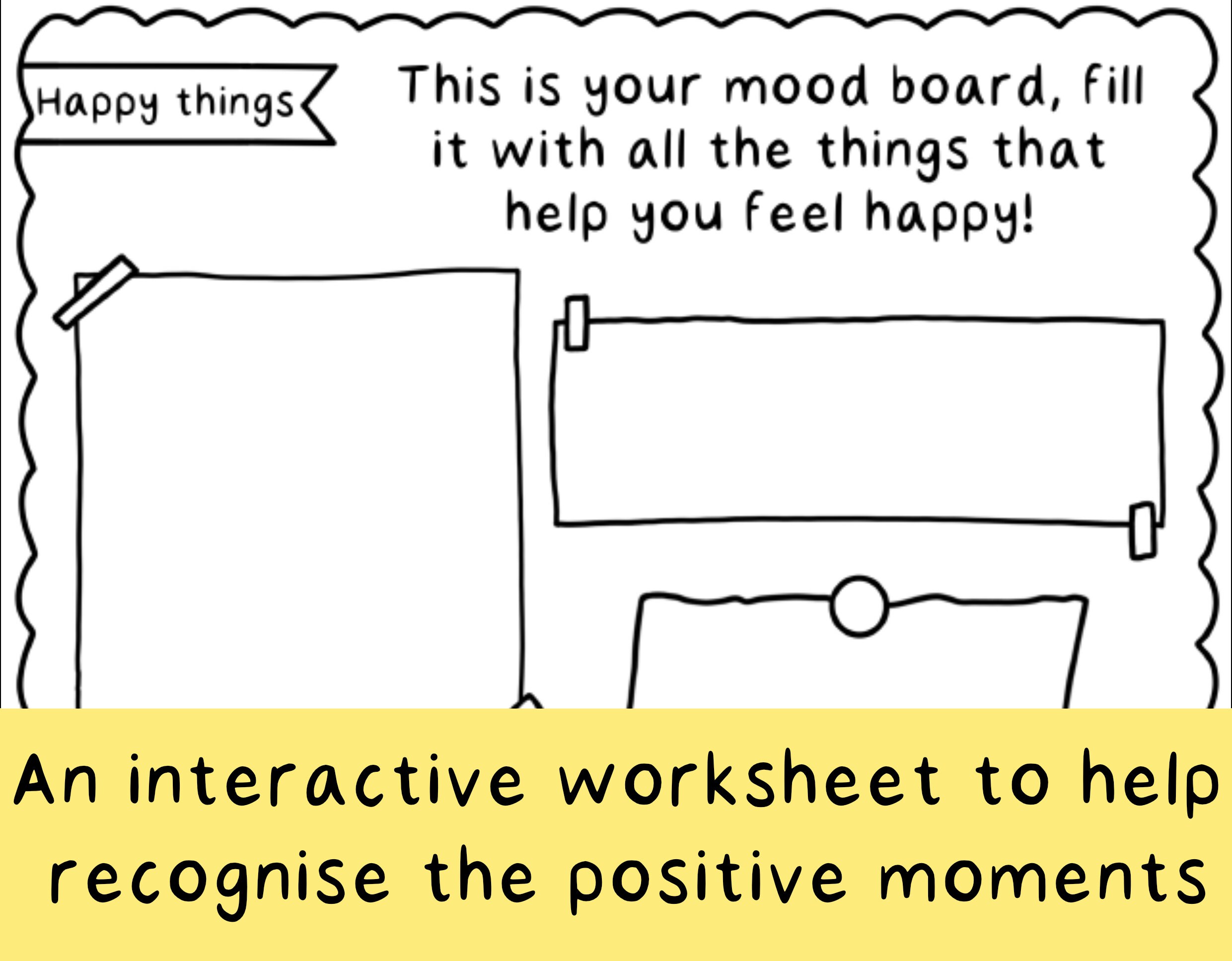 Happy Things- Therapeutic Wellbeing Worksheet - Mindful Mollie- Digital ...
