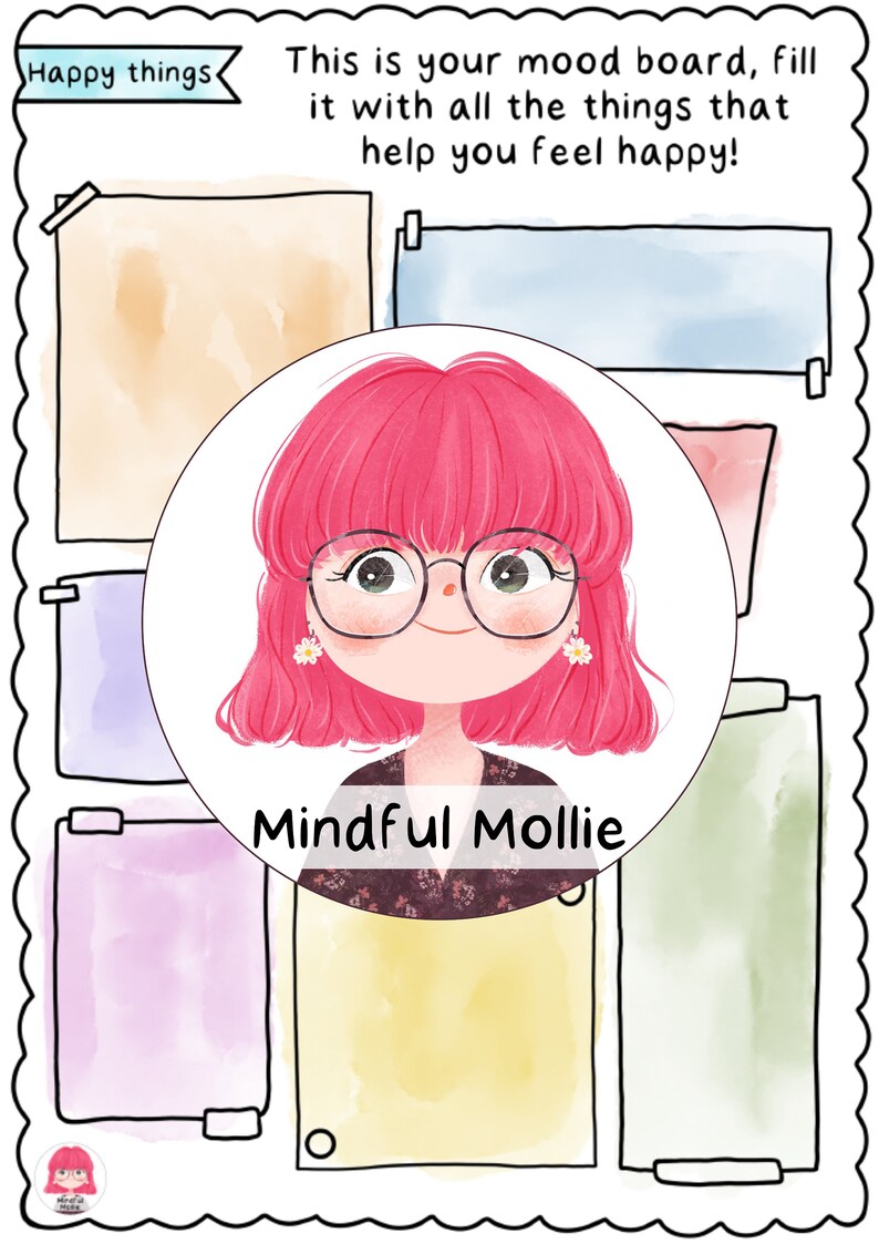 Happy Things- Therapeutic Wellbeing Worksheet - Mindful Mollie- Digital ...