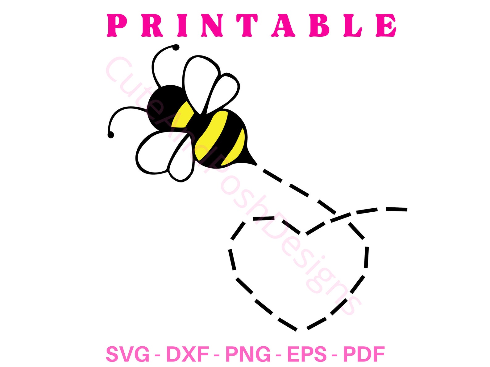 At SVG, Cute Bij SVG, Clipart, Digital Download/cricut, Silhouette ...