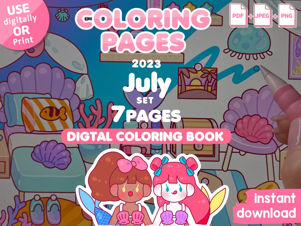 Charibo Art 2023 JULY Set Digital Coloring Book Printable Coloring ...