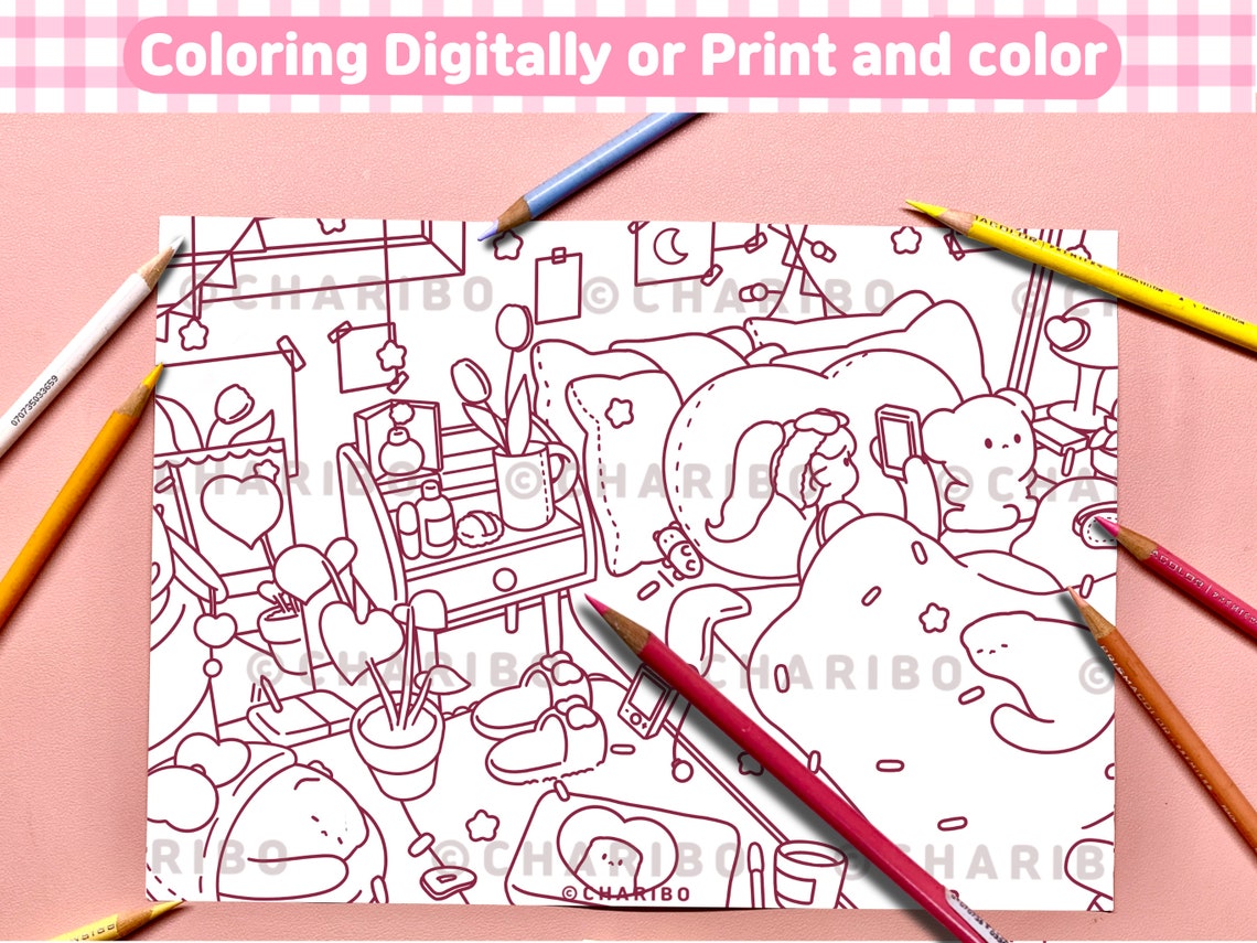 Charibo ART july Coloring Book Printable - Etsy