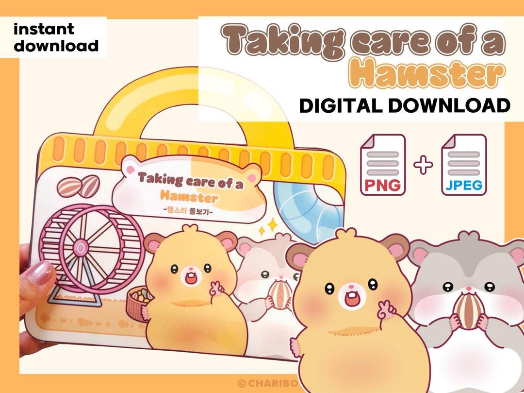 Hamster Coloring Book: Printable Paper Play Pack (digital Download) - Etsy