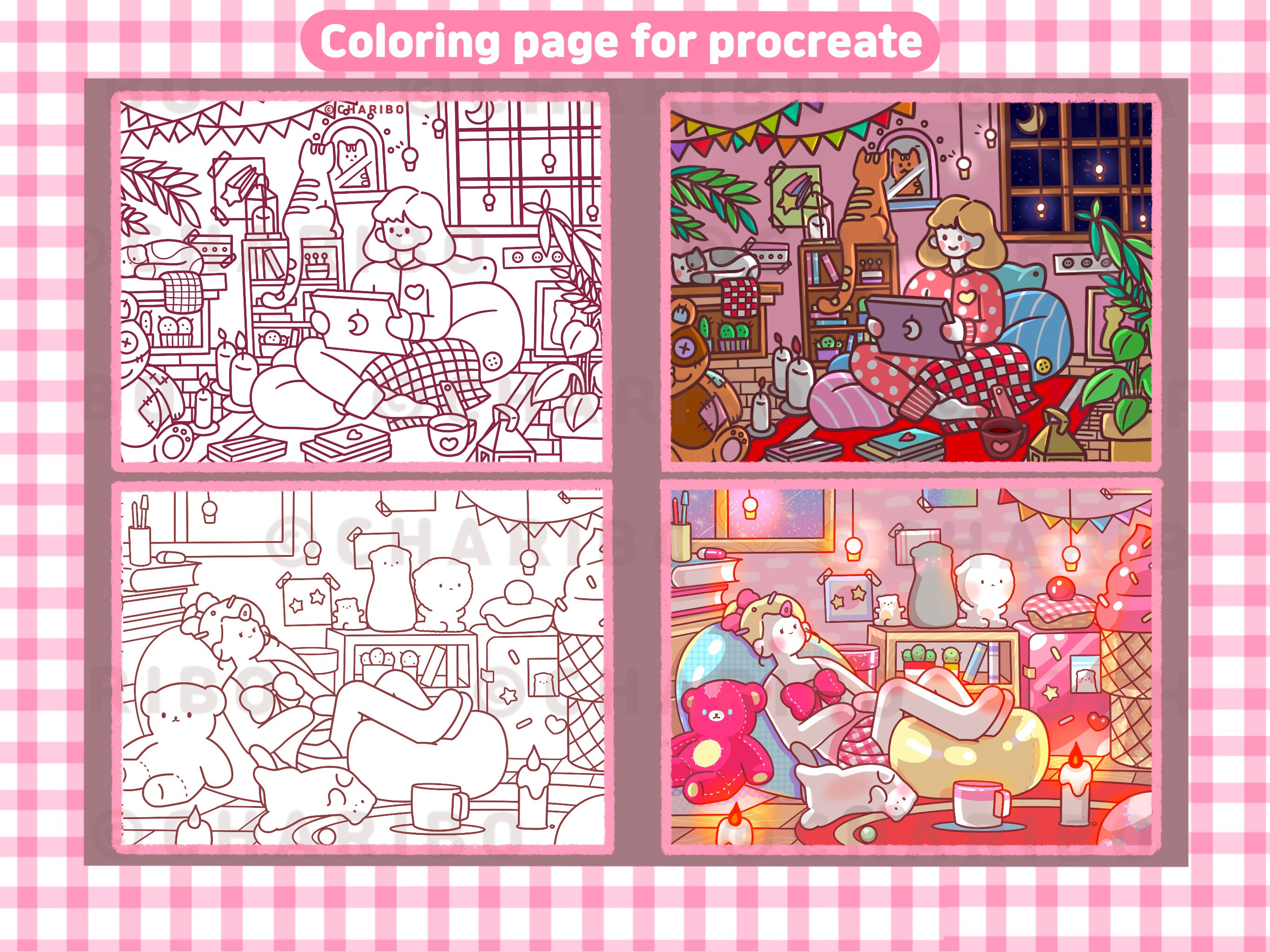 Charibo Art Kkami Set Coloring Book Printable Etsy