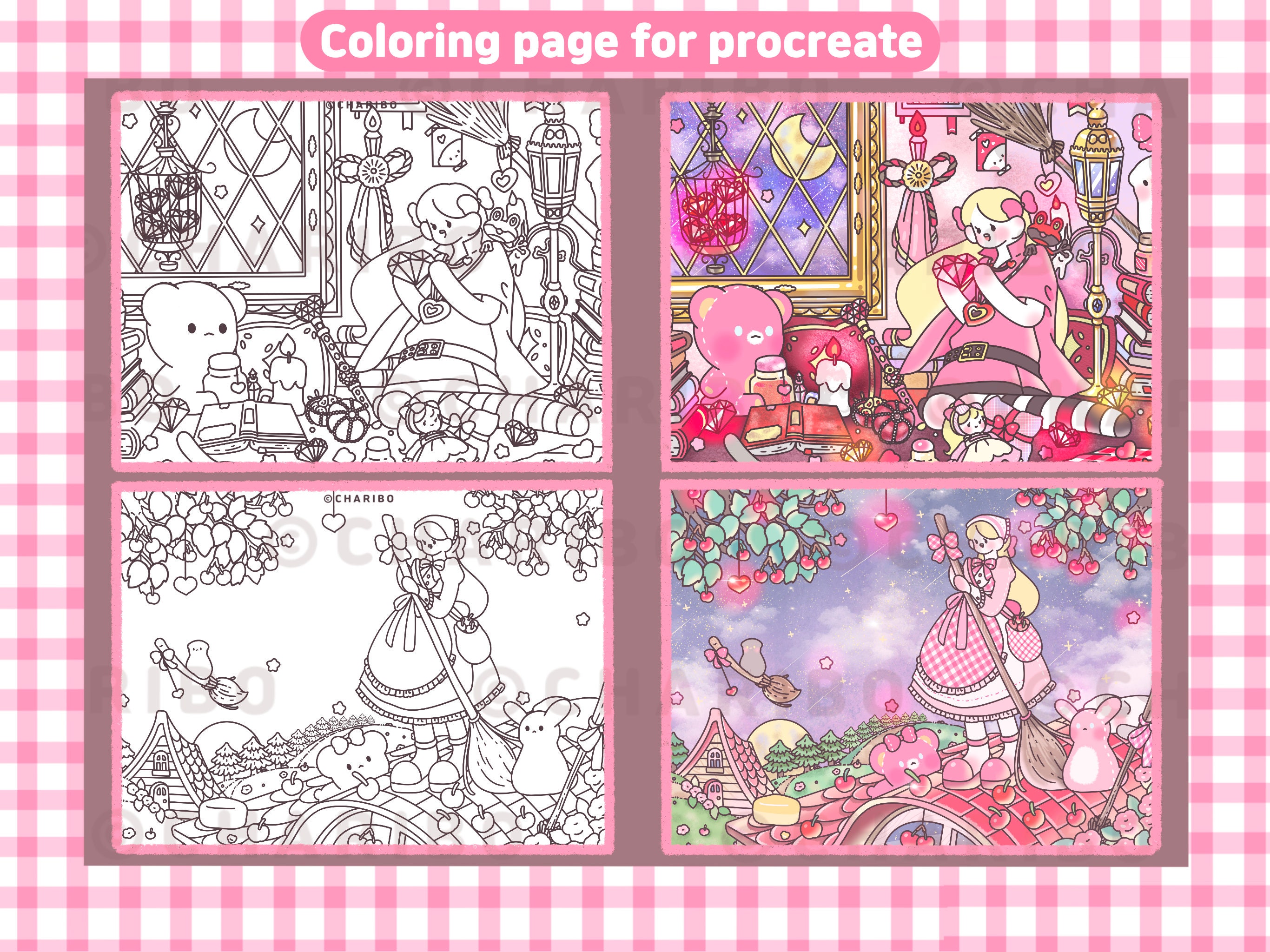 Charibo Art august Set Digital Coloring Book - Etsy