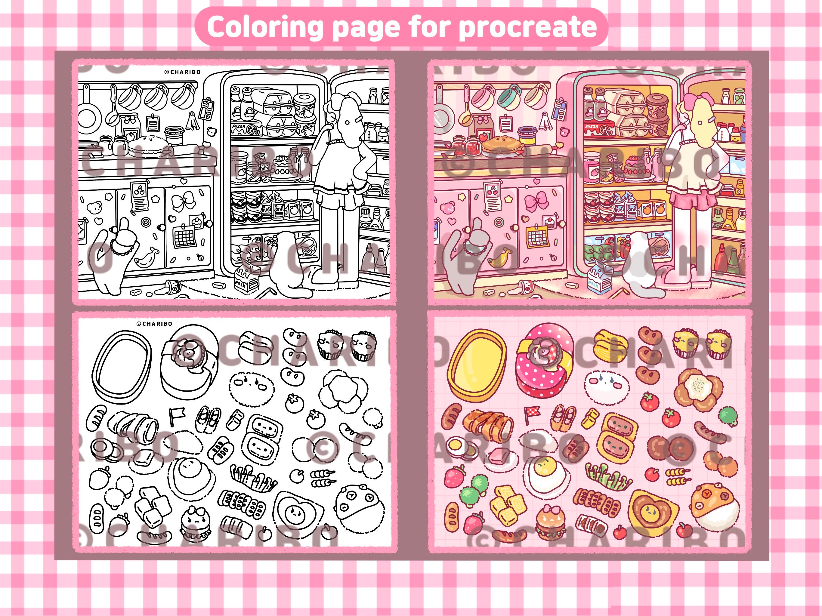 Charibo 2022 April Set Digital Coloring Book | Etsy