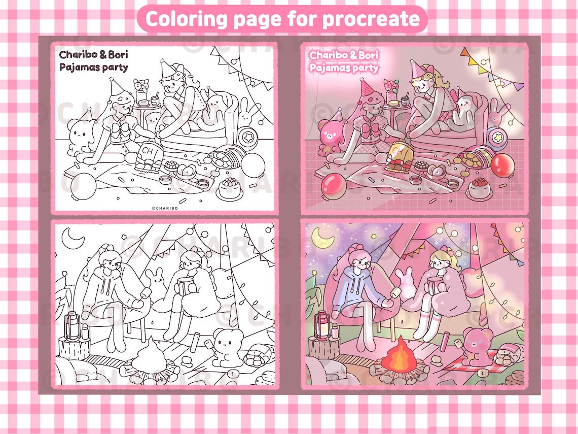 Charibo Art september Set Digital Coloring Book - Etsy