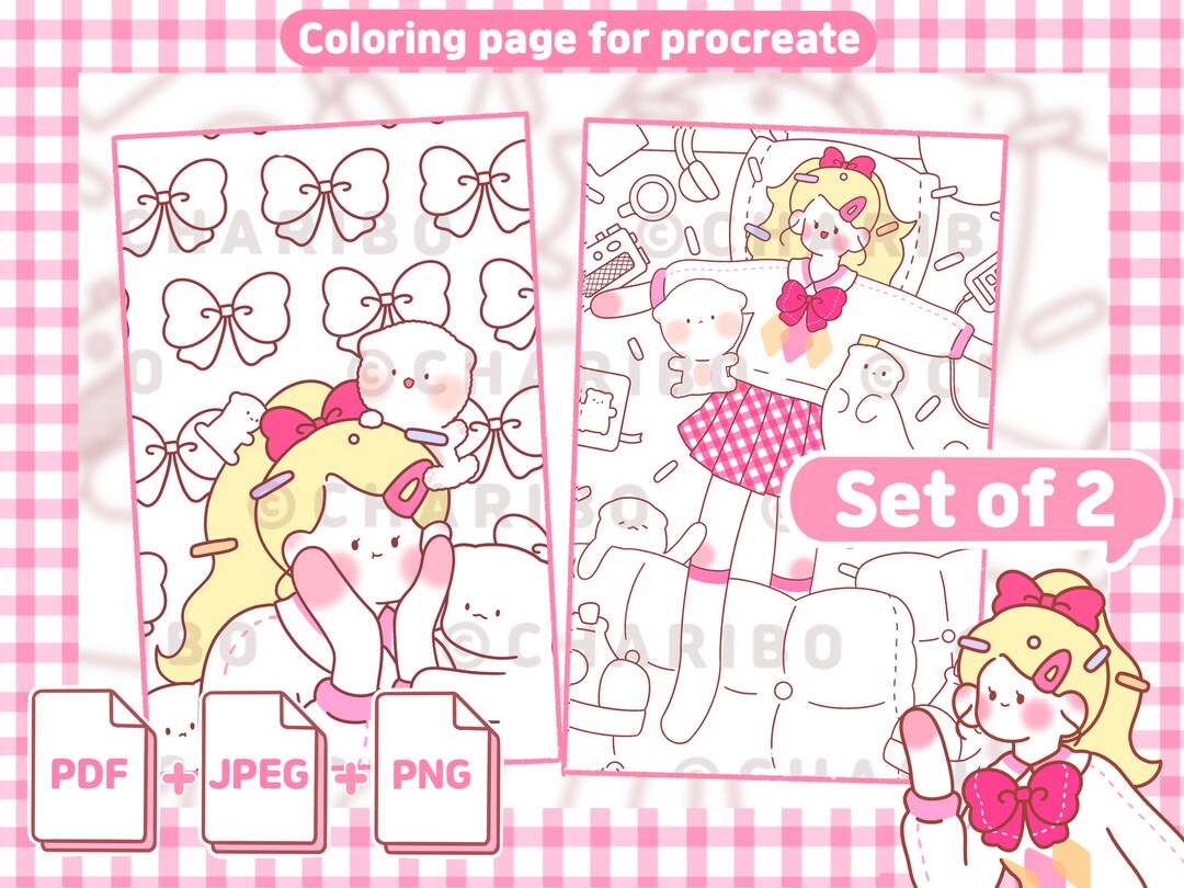 Set of 2 Prints - Printable Coloring Pages,adult Coloring Sheet,kids ...