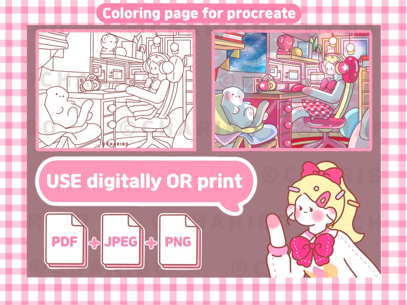 Charibo Art ribo Set Digital Coloring Book - Etsy