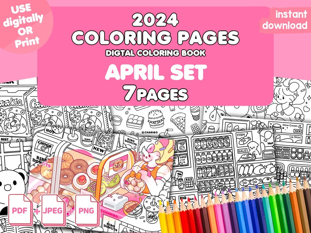 Charibo Art "2024 April Set" Digital Coloring Book - Printable Coloring ...