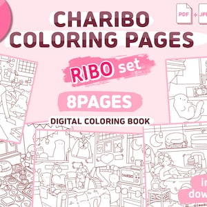 Charibo Art "ribo Set" Digital Coloring Book - Printable Coloring Page ...