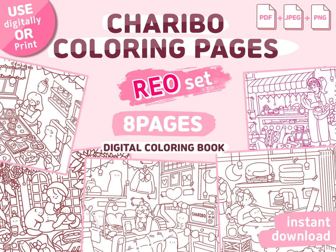 Charibo Art "reo Set" Coloring Book: Printable Pages (digital Download ...