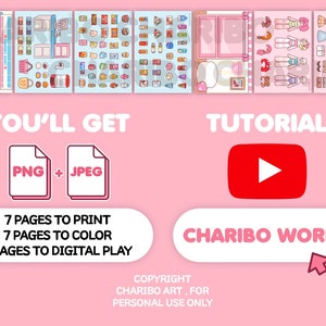 Charibo Art Paper Doll Printable: Mart Coloring Book (digital Download ...