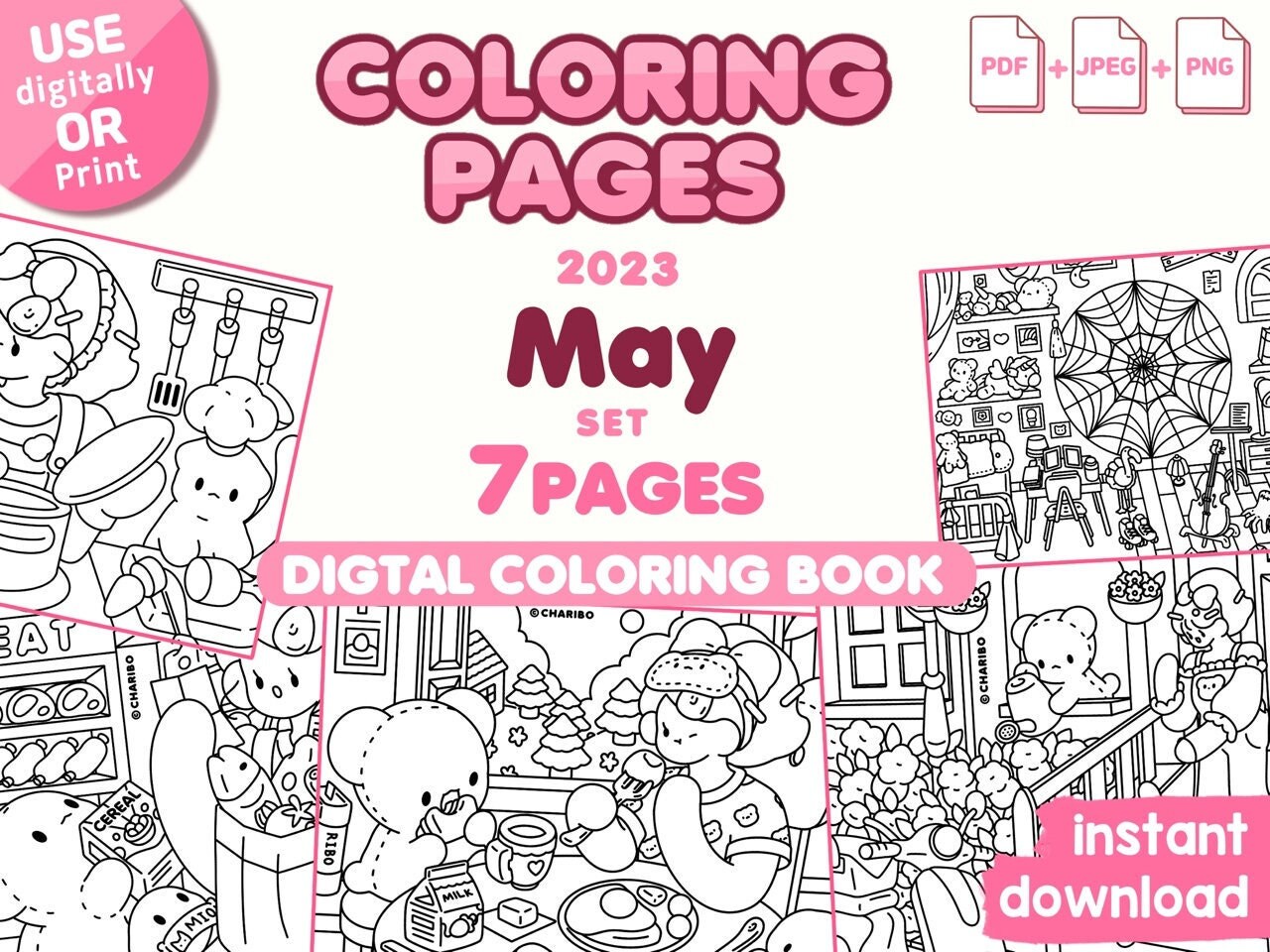 Charibo Art 2023 May Set Digital Coloring Book Printable Coloring Pages ...