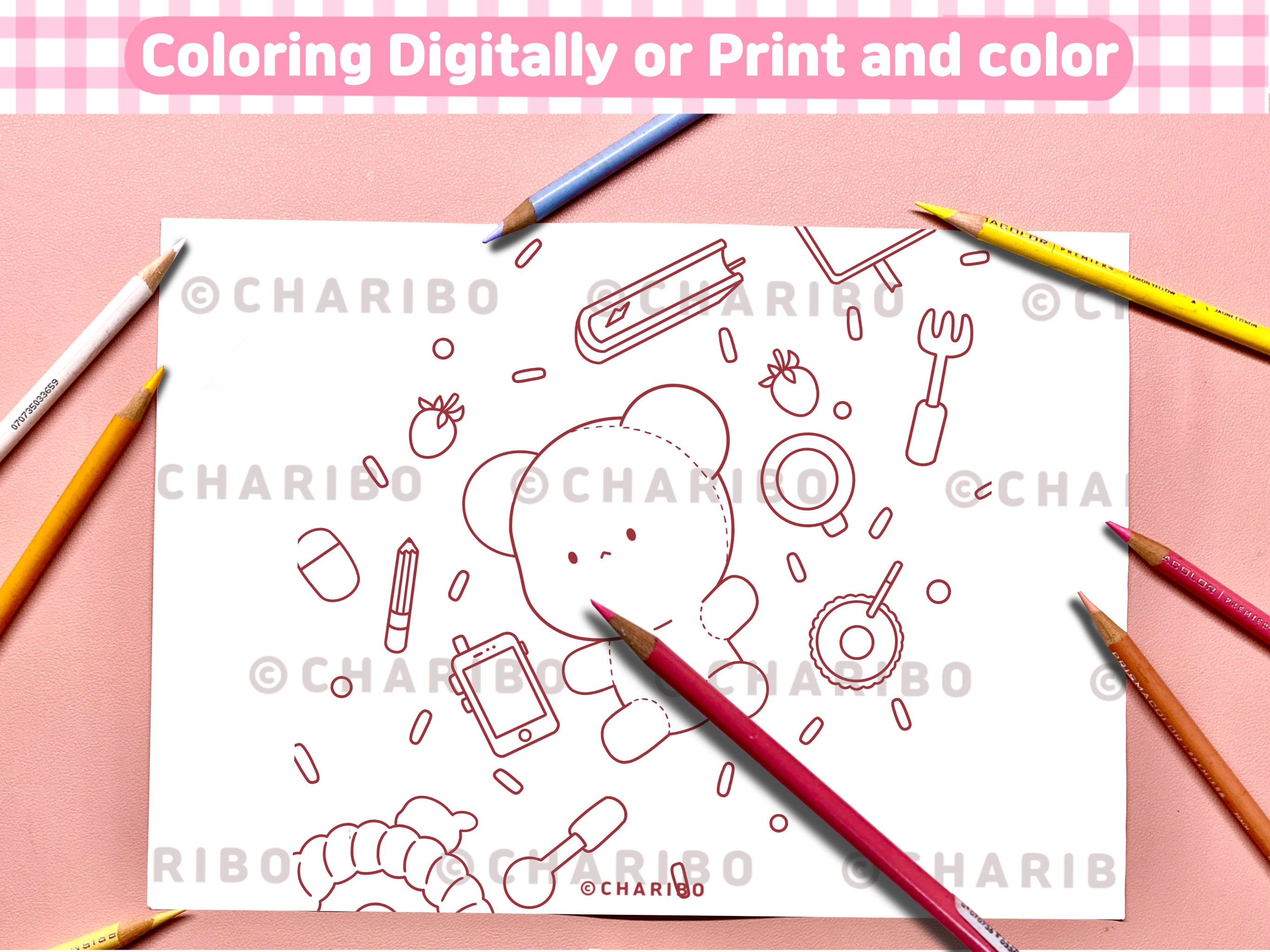 Set of 2 Prints Digital Coloring Pages Printable Coloring - Etsy UK