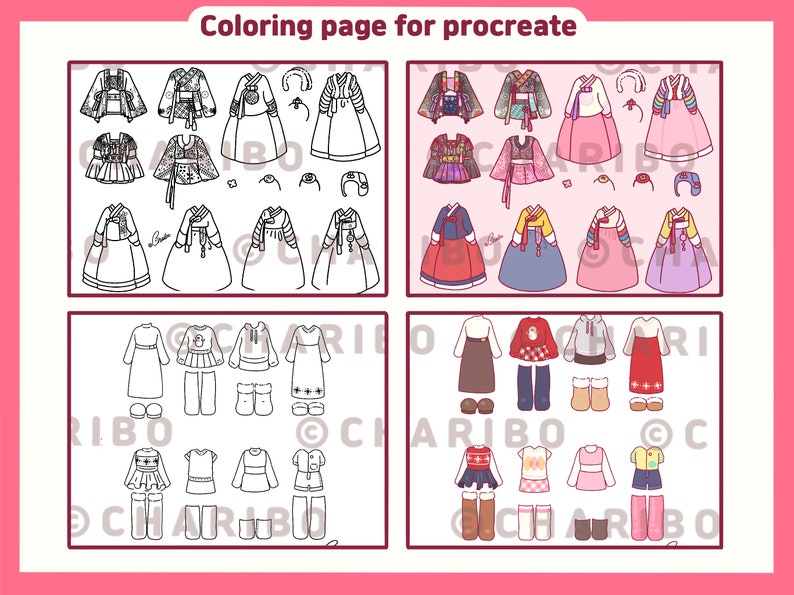 Charibo Character Coloring Book: Customizing Set (digital Download) - Etsy