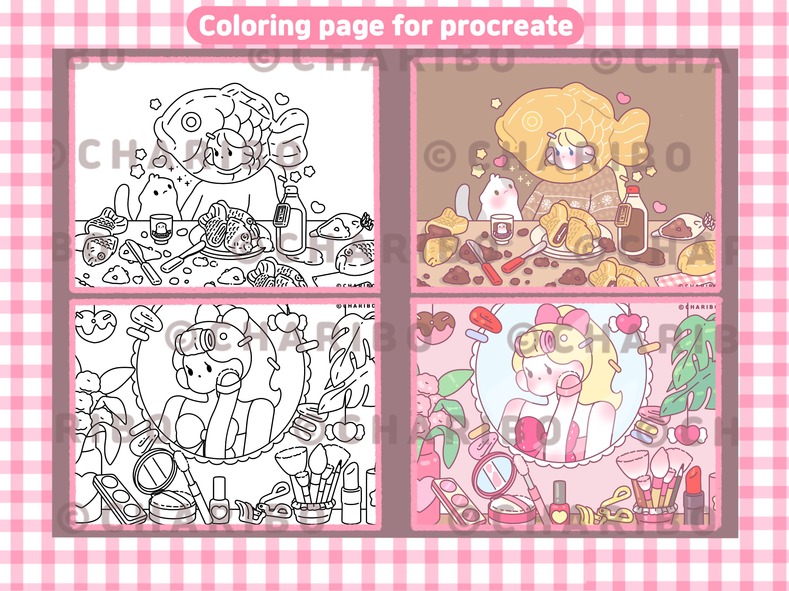 Charibo 2022 February Set Digital Coloring Book - Etsy