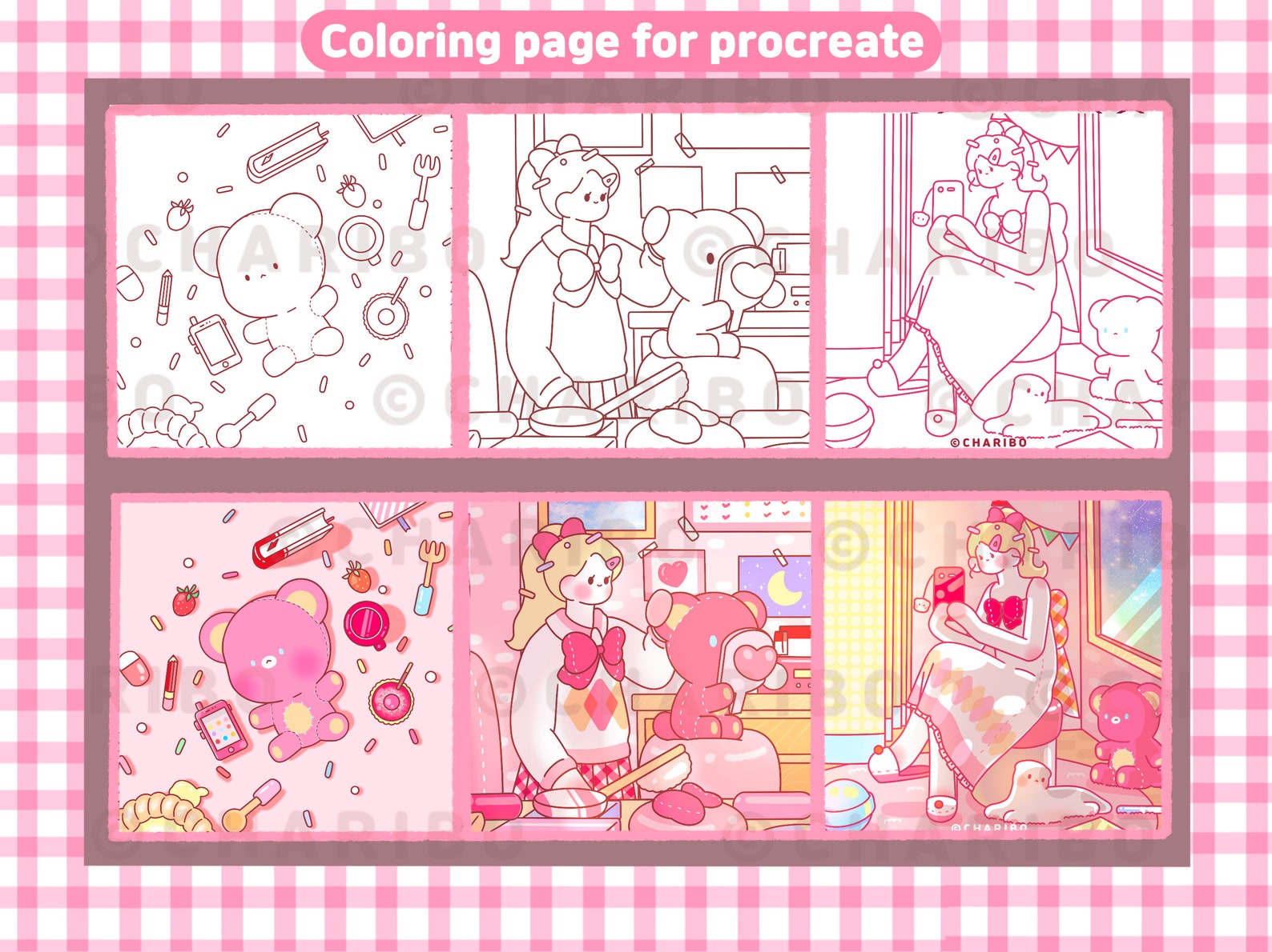 Charibo Art ribo Set Digital Coloring Book - Etsy