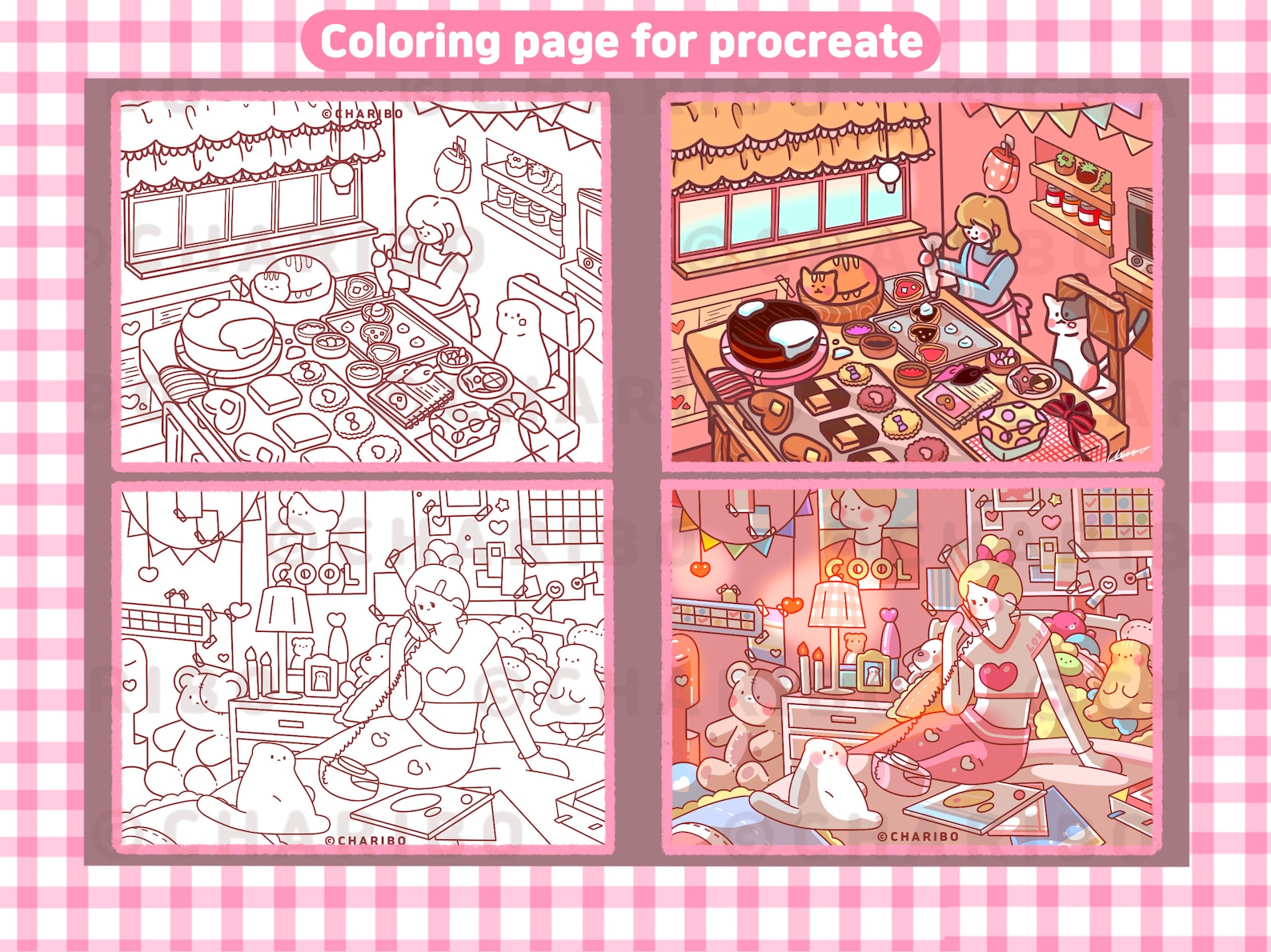 Charibo Art ribo Set Digital Coloring Book - Etsy