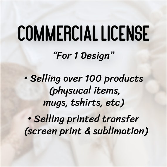 1 Design : Extended Commercial License | Etsy
