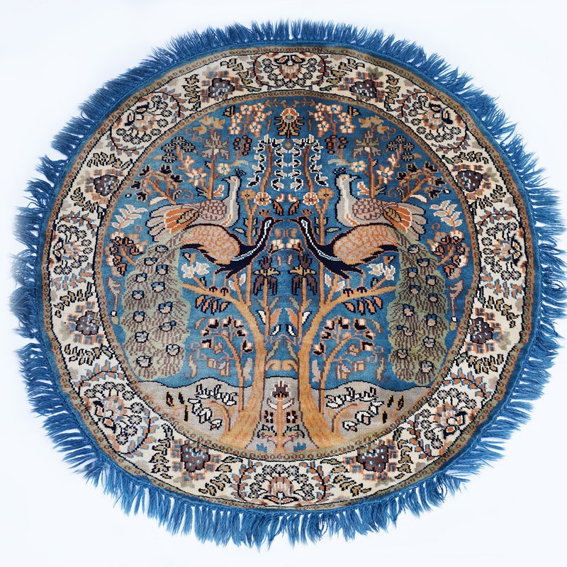 Blue Round Rug - Etsy