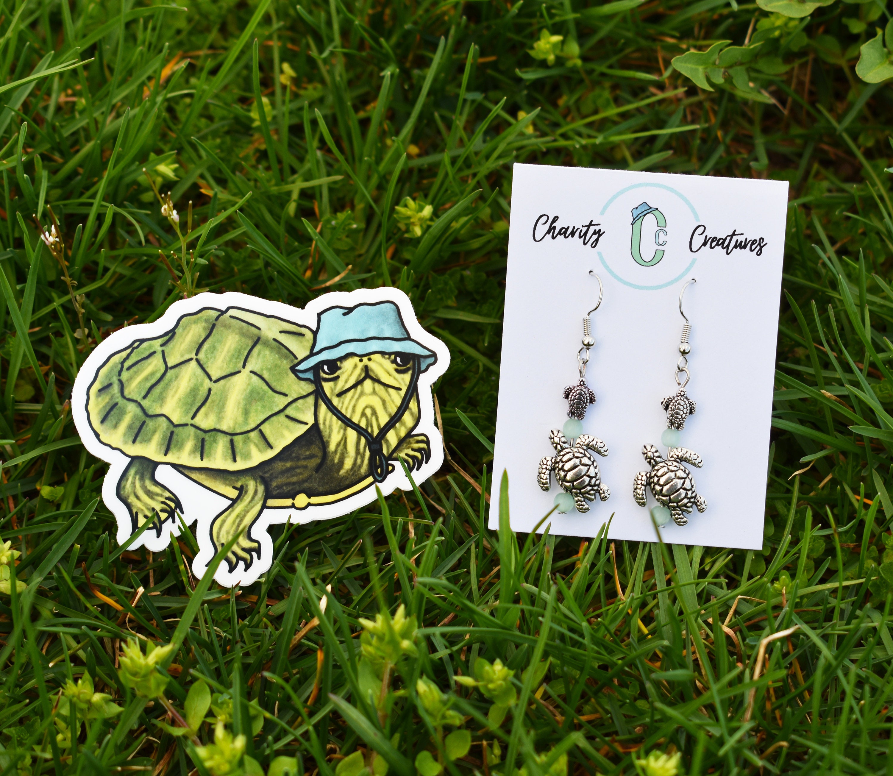 Sheldon the Turtle Earrings and Sticker Bundle - Etsy