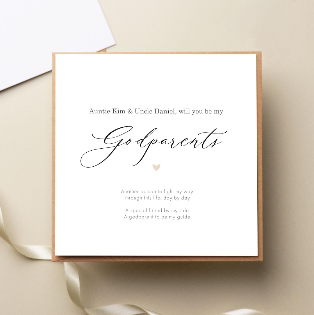 Personalised Will You Be My Godparents Card, Godparent Christening Card ...