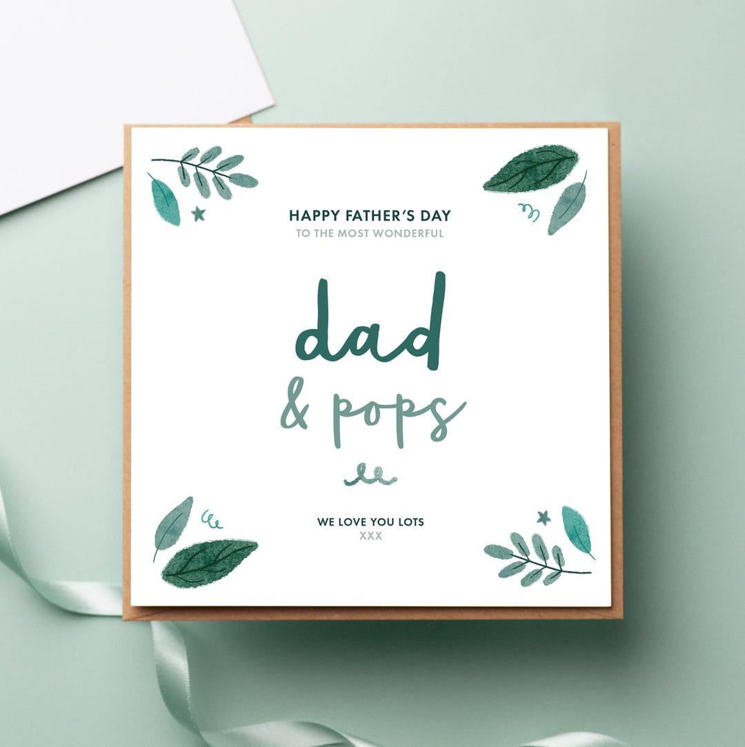 Wonderful Dad and Pops Father's Day Card - Dad Birthday Foliage Card - Etsy