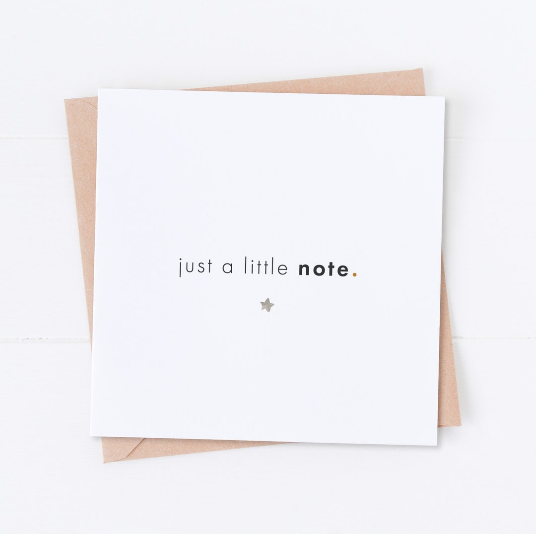Just a Little Note Card, Thank You Card, Just to Say, Thinking of You ...