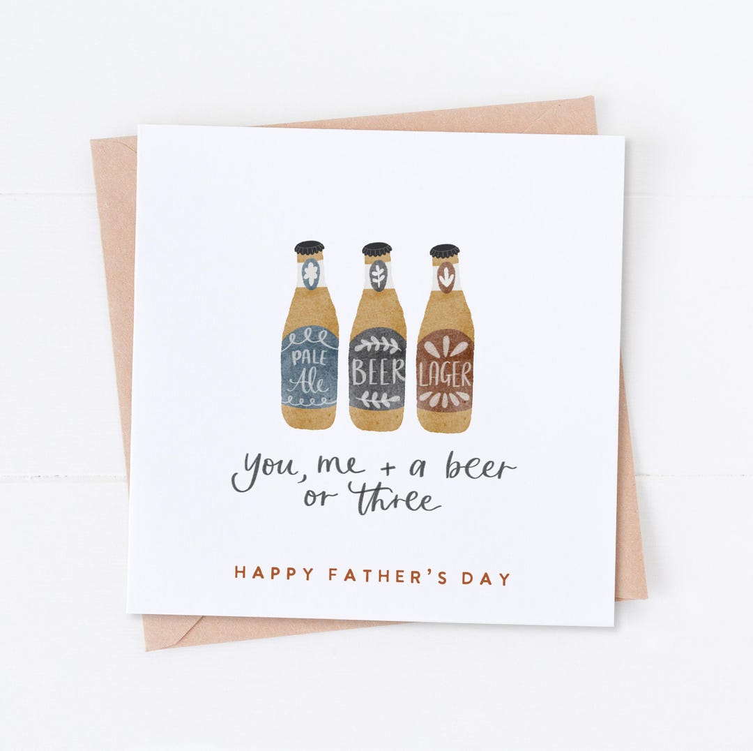Beer Father's Day Card, Dad Beer Card, Happy Father's Day. First Father ...