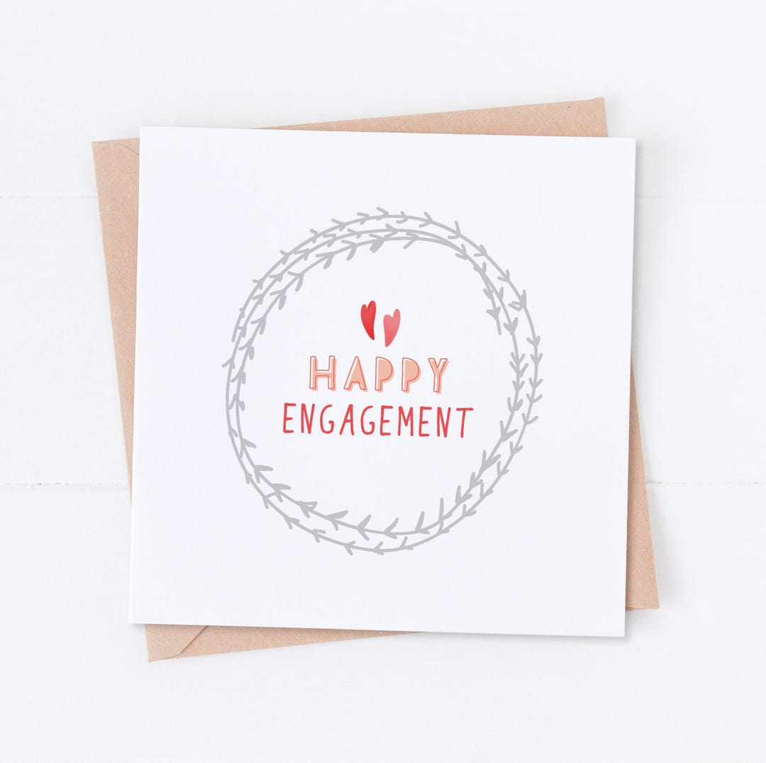 Boho Engagement Card, Congratulations Card, Happy Couple, Congrats Card ...