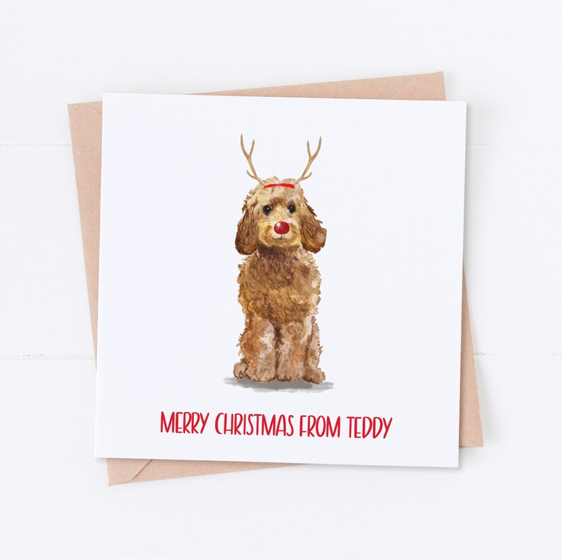 Cockapoo Christmas Card Personalised Card Dog Lover Gift | Etsy