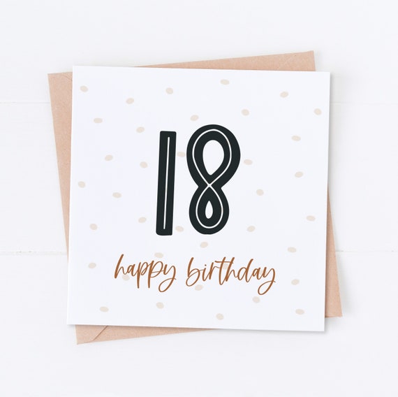 18th Birthday Card Happy Birthday Birthday Card Card for | Etsy