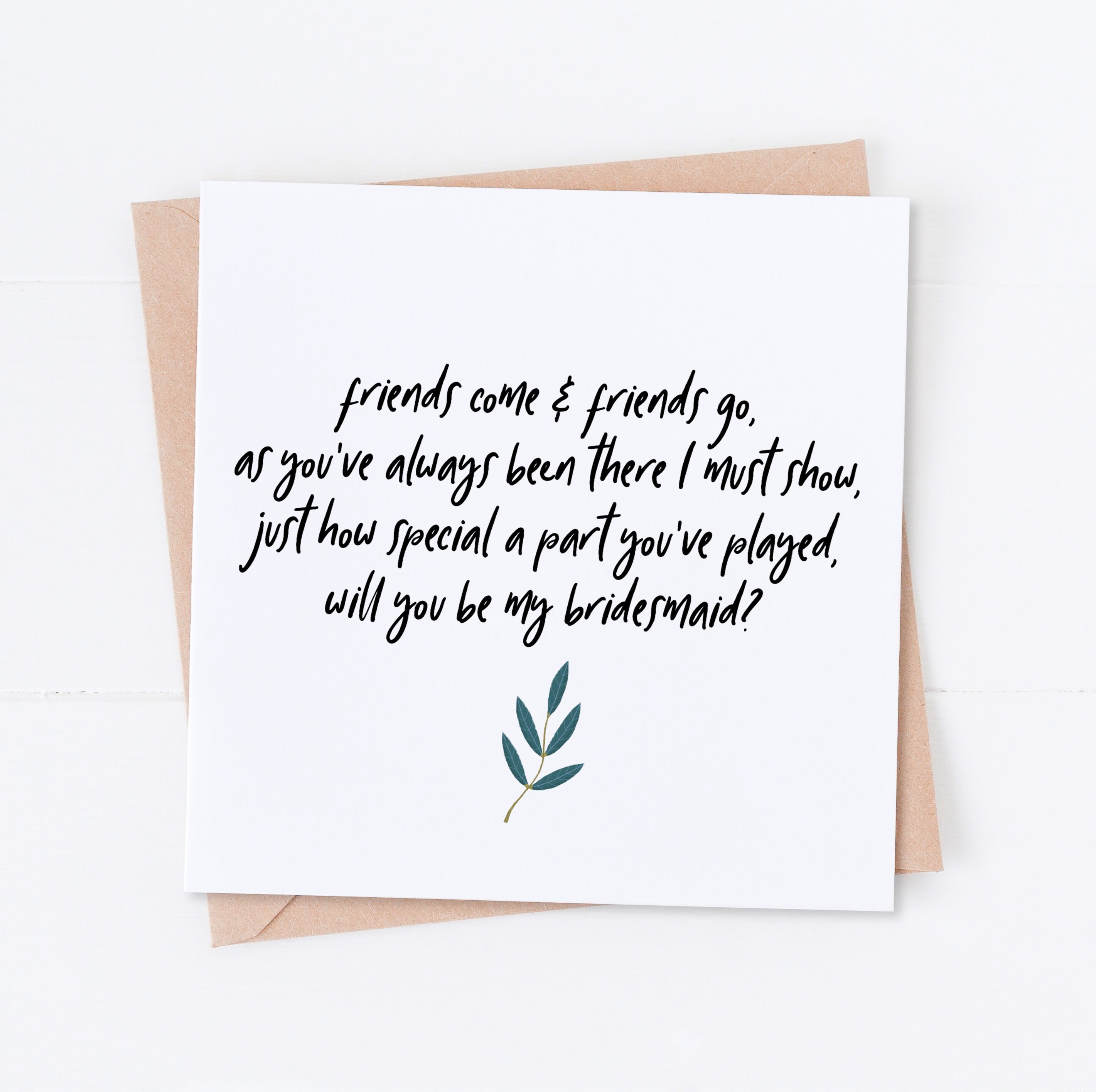 Will You Be My Bridesmaid Poem