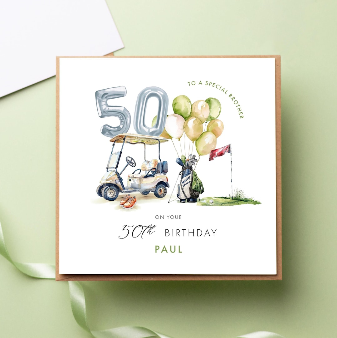 Personalised Golf 50th Birthday Card, Any Age, Sport Lover, Dad ...