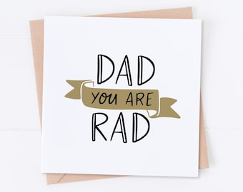 Bad Ass Dad Funny Birthday Card Card for Husband Rad Dad Birthday Card ...