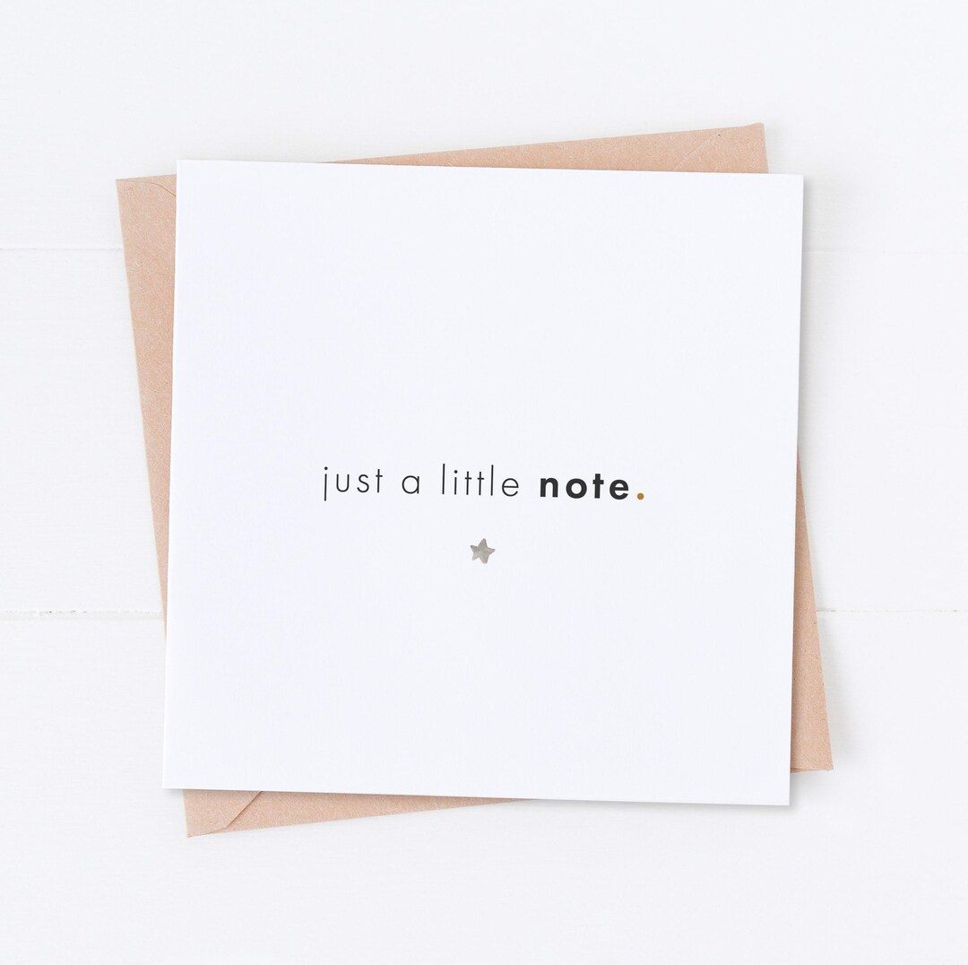 Just a Little Note Card, Thank You Card, Just to Say, Thinking of You ...