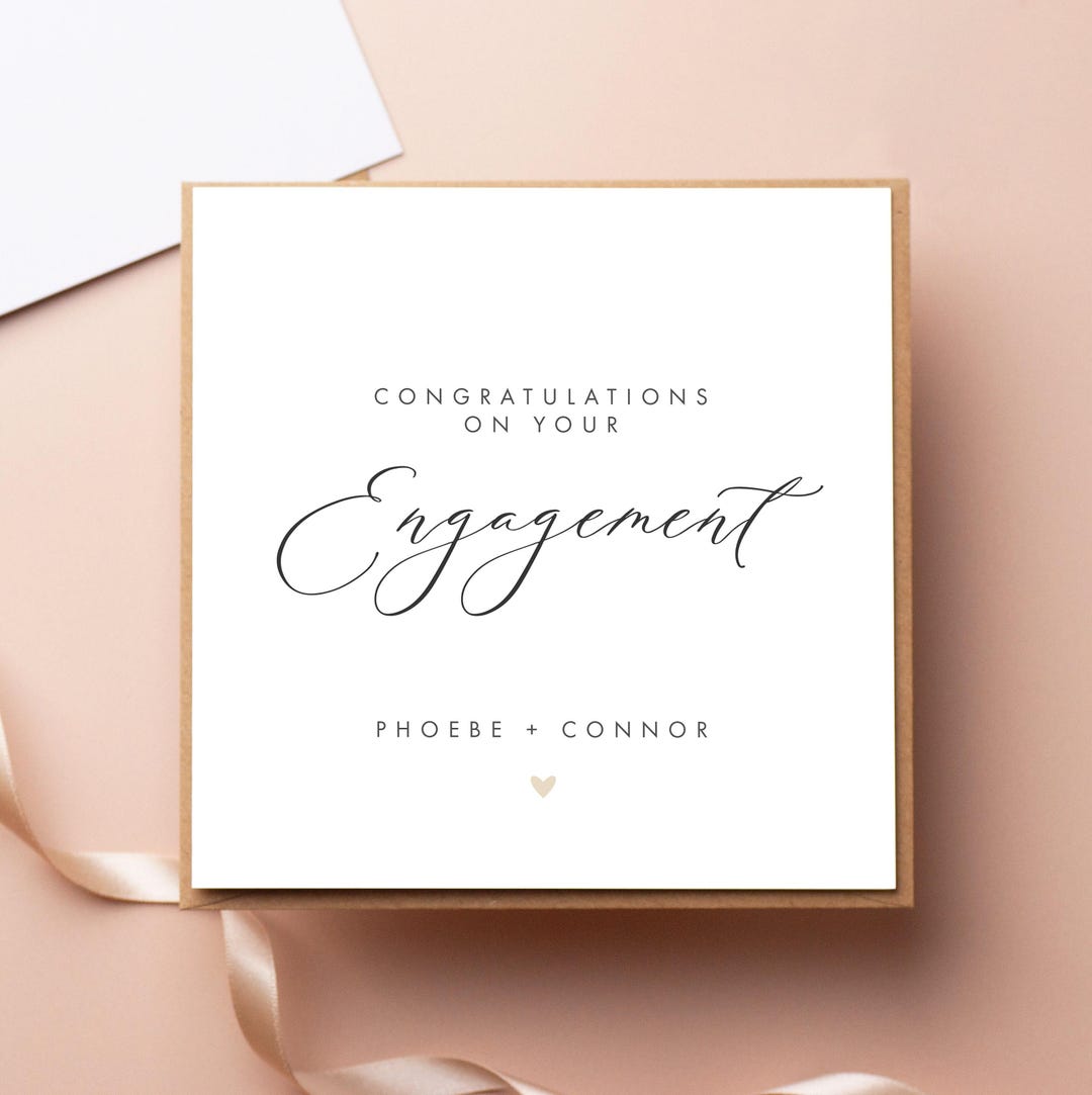 Congratulations on Your Engagement Personalised Names Card - Etsy