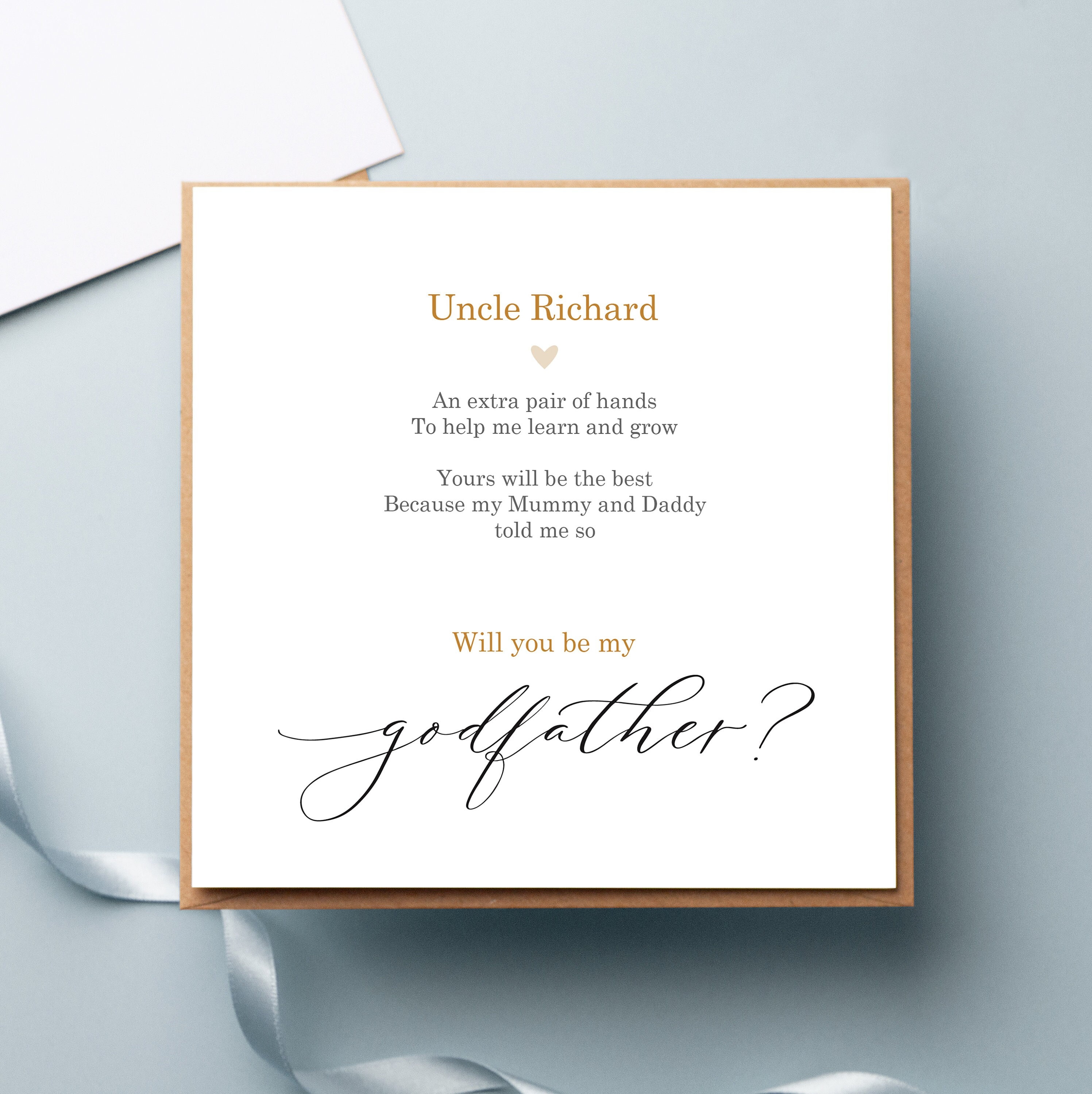 Personalised Godfather Poem Card, Will You Be My Godfather Christening ...